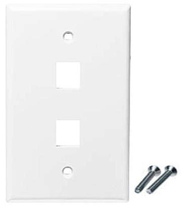 Keystone Face Plate Double Hole (White) – MobileTech Ltd.