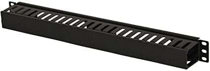 Navepoint 1U Plastic Rack Mount Horizontal Cable Manager Duct Raceway ...